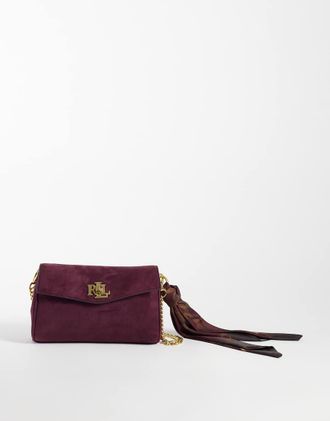 Ralph Lauren grand sac port&eacute; &eacute;paule &agrave; rabat en bordeaux-Rouge