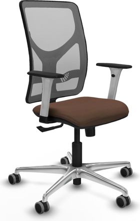 Piqueras y Crespo Klappstuhl mit Armlehnen in Wei&szlig; und Schwarz, h&ouml;henverstellbare Lendenwirbelst&uuml;tze, ausgestattet mit 3 Positionen und Schneideschaum, Grau/Dunkelbraun