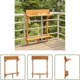 vidaXL vidaXL Akazienholz Tisch - Balkon-Stehtisch 90x37x122,5 cm Massivholz Akazie