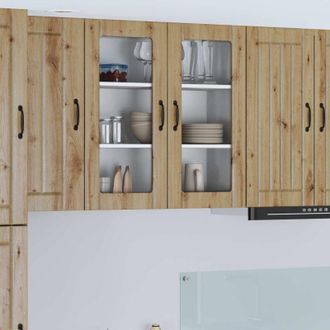 vidaXL vidaXL Armoire de cuisine Lucca Ch&ecirc;ne artisanal 80 x 31 x 80 cm