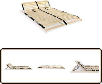 vidaXL Lattenrost mit 28 Latten 7 Zonen 120x200 cm - Lattenrost - Holzrahmen - Buche - Birke - Lattenrost 120x200