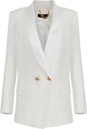 Elisabetta Franchi Zweireihiger Blazer - - Jackets - Damen - Wei&szlig; - L