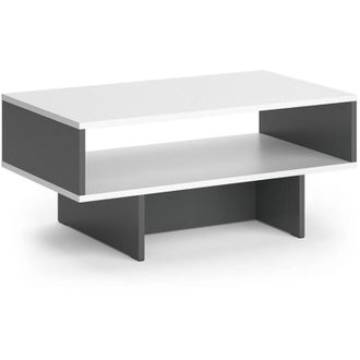 Vicco Table basse Josef, blanc/anthracite, 80 x 46,2 cm avec 1 &eacute;tag&egrave;re, Vicco