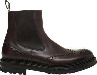 Green George Stiefel - Brown Brogue Chelsea Ankle Boots - Gr. 10 - in Schwarz - für Damen