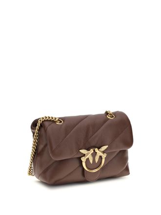 Pinko Love Mini Puff Calfskin Leather Shoulder Bag - Burgundy