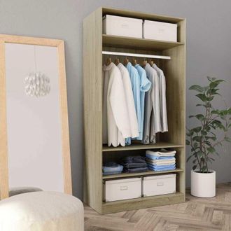 vidaXL Vidaxl - Kleiderschrank Sonoma-Eiche 100x50x200 cm Holzwerkstoff