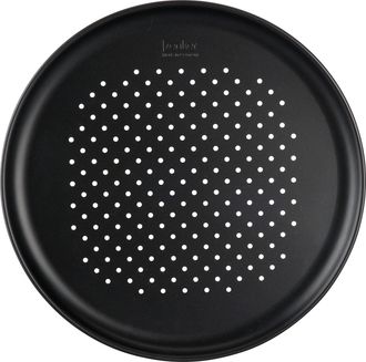 Zenker 7510 ø 36 cm Lochform Ø36 cm Linie Black Metallic, ideal gefrorene Pizza, Karbonstahl, Schwarz