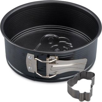 Zenker meets Haribo Backform mit Motivboden 18 cm Durchmesser - Springform für leckeren Goldbär-Kuchen inklusive Goldbär-Ausstecher - Runde Kuchenform mit Ha