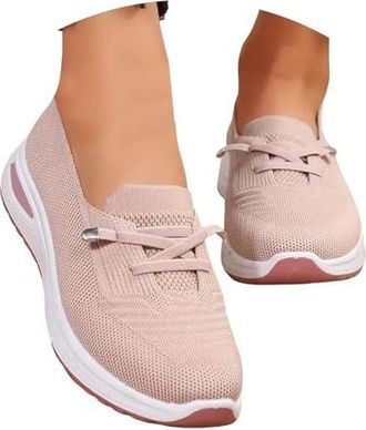 Generic Chaussures orthop&eacute;diques pour femme, baskets l&eacute;g&egrave;res &agrave; enfiler en tricot confortables et tendance, chaussures de marche plates respirantes, &agrave; enfiler 