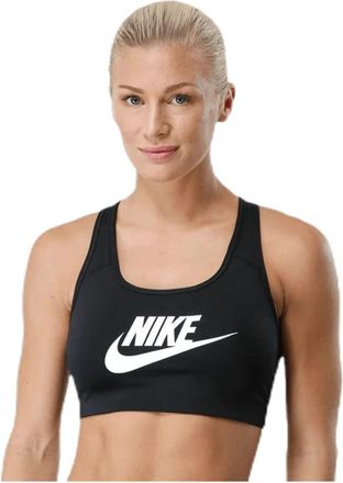 Nike Nike Damen Swoosh Futura Bra Sport BH, Schwarz (Black/White/010), XS