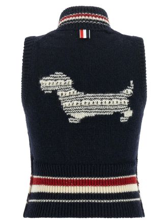 Thom Browne Striped Wool-Blend Knit Tank Top - Blue