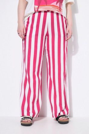 STUDIO UNTOLD Schlupfhose Musselin-Hose Wide Legs Streifen Elastikbund