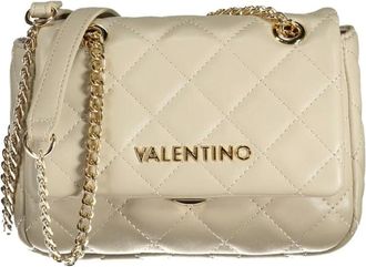 Mario Valentino Femme, Sacs, Beige, Taille: ONE Size Sac Bandouli&egrave;re Beige avec Cha&icirc;ne et D&eacute;tails Contrast&eacute;s