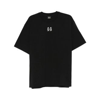 44 Label Group Homme, Tops, Noir, Taille: S T-shirt Noir en Coton avec Logo
