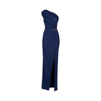 Elisabetta Franchi Femme, Robes, Bleu, Taille: 40 FR Draped Jersey Dress
