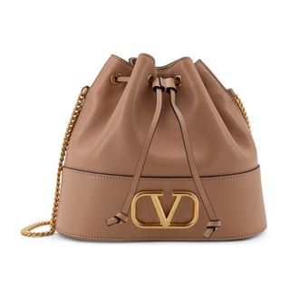 Valentino Garavani Femme, Sacs, Beige, Taille: ONE Size VLogo Signature Mini Bucket Bag