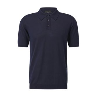 Roberto Collina Homme, Tops, Bleu, Taille: XL Polo en Coton Style Classique