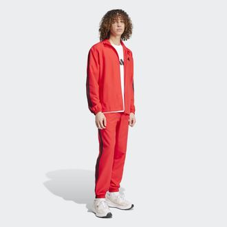 adidas Trainingsanzug ADIDAS SPORTSWEAR M 3S WV TT TS, Herren, Gr. M, rot (pure ruby), Obermaterial: 100% Polyester, Sportanz&uuml;ge Trainingsanzug, zweiteiliges