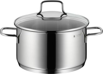 WMF Astoria Kochtopf gro&szlig; 20cm, Glasdeckel, Fleischtopf Induktion 3,3l, Cromargan Edelstahl poliert, unbeschichtet