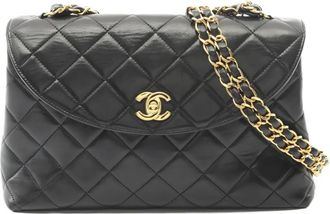 Chanel sac port&eacute; &eacute;paule en cuir matelass&eacute; (1994-1996) - Noir