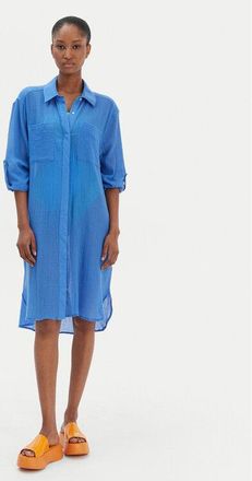 Seafolly Hemd Crinkle 55536-CU Blau Relaxed Fit