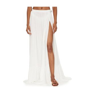 Guess Jupe Longue Portefeuille - Femme - Jupes - Blanc - Taille: 36 FR