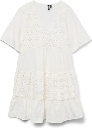 Vero Moda Damen Vmnatali 2/4 Short Dress WVN Ga, Snow White, X-Small