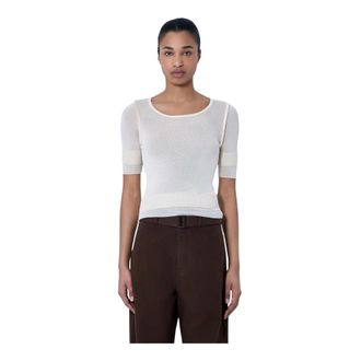 Christophe Lemaire Femme, Pulls, Beige, Taille: 38 FR Sheer Knit Top