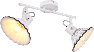 Globo Lighting Strahler Metall weiss get&uuml;ncht schwarz Keramik wei&szlig; schwarz 54050-2