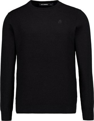 Karl Lagerfeld Herren Pullover schwarz Baumwolle unifarben