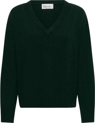 MY ESSENTIAL WARDROBE Pull en maille &agrave; col en V - Femme - Pulls - Vert - Taille: 44 FR