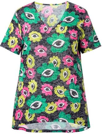 Angel Of Style T-Shirt T-Shirt A-Linie Augen-Blumen-Muster