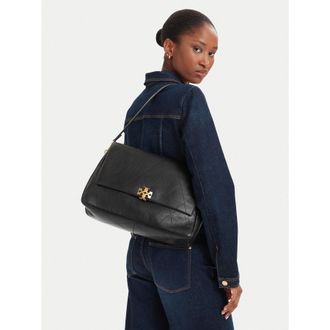 Tory Burch Handtasche Tory Burch Charlie Quilted Large Shoulder Bag 185805 Schwarz