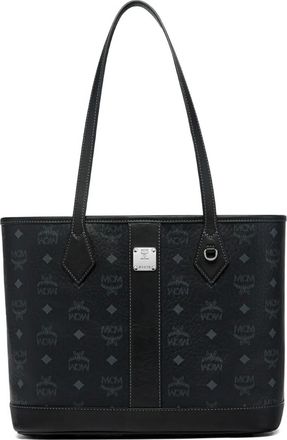 MCM petit sac cabas &agrave; logo imprim&eacute; - Noir