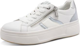 Tamaris Comfort Damen Sneaker Low 8-83716-44 White/Blue (wei&szlig;, 41 EU)