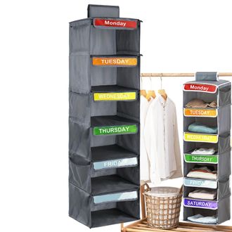 Generic Organizer f&uuml;r Kinder-Kleidung: Praktischer w&ouml;chentlicher W&auml;sche-Organizer von bis Samstag, H&auml;ngeregal zur Aufbewahrung von Kinderkleidung, t&auml;glicher K