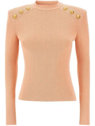 Balmain pull &agrave; boutons d&eacute;coratifs - Rose