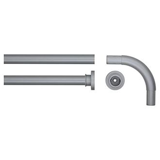 Sealskin Winkel Duschvorhangstange, Aluminium, Farbe: Chrom matt, Durchmesser 28 mm, 90 x 90 cm
