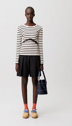 Claudie Pierlot T-shirt marini&egrave;re avec dentelle