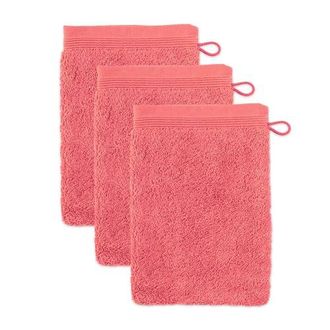 M&ouml;ve Superwuschel Lot de 3 Gants de Toilette 100% Coton Corail 15 x 20 cm