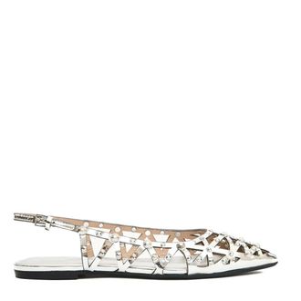 Ash Silver Leather Slingbacks - Gr. 37 (EU) - in Silber