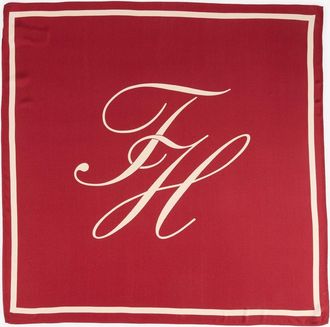 Tommy Hilfiger Foulard en soie avec motif monogramm&eacute;