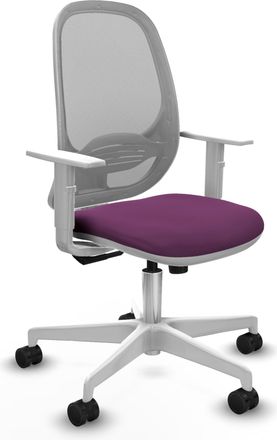 Piqueras y Crespo B&uuml;ro-Schreibstuhl mit wei&szlig;en Armlehnen, h&ouml;henverstellbare Lendenwirbelst&uuml;tze, ausgestattet mit 3 Positionen und Schneideschaum, Grau/Violett