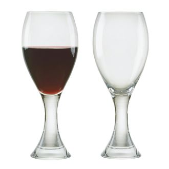 Anton Studio Designs Manhattan Handgefertigte Weingläser, perfekt für Rotwein, Weißwein, Wasser oder Getränke - 450 ml - Klar - Set mit 2 eleganten Weingläsern
