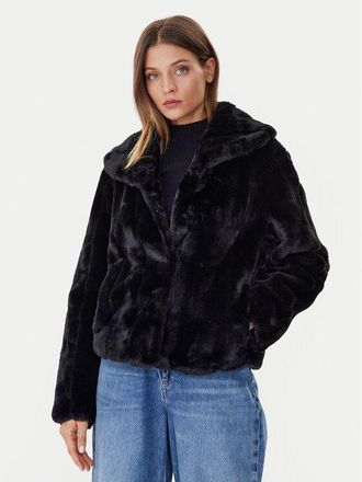 Guess Pelzmantel New Sophy W0BL0N WDCH0 Schwarz Regular Fit