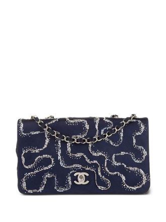 Chanel 2015 mttelgroße Classic Flap Schultertasche - Blau