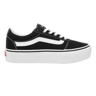 Vans Ward Sneaker f&uuml;r Damen, Plattform-Absatz (Schwarz/Wei&szlig;)