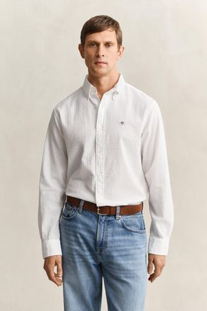 GANT Herren Regular Fit Seersucker Hemd (XXXL) Wei&szlig;