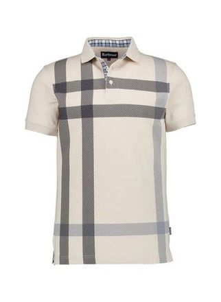Barbour Herren Polo-Shirts beige Baumwoll-Piqu&eacute;