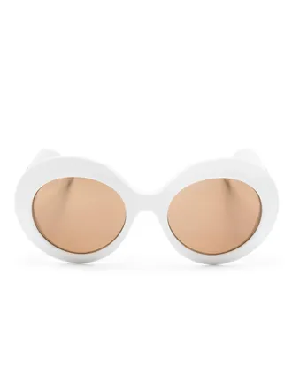 Gucci lunettes de soleil carr&eacute;es &agrave; log GG - Blanc